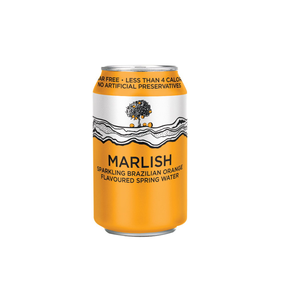 Marlish Sparkling Brazilian Orange Flavoured Spring Water | Marlish